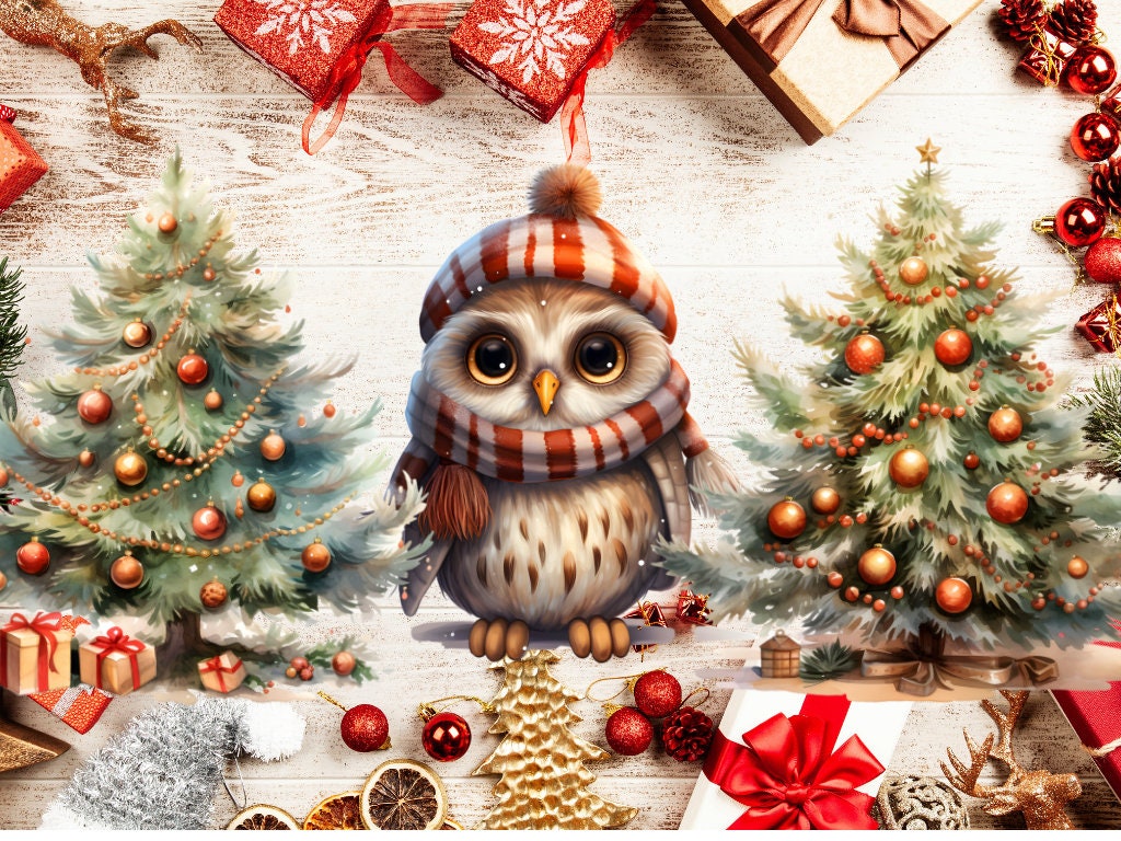 15 Owl Christmas Clipart,chrismas Clipart,owl Clipart,owl Png ...