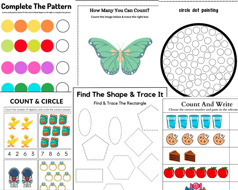 5000 Pages Kindergarten Learning, Preschool Pre-k Bundle, Activity ...