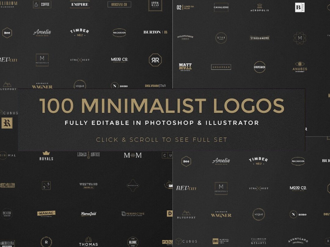 100 Minimalist Logo,minimalist Logos,premade Logo,shop Logo,logo ...