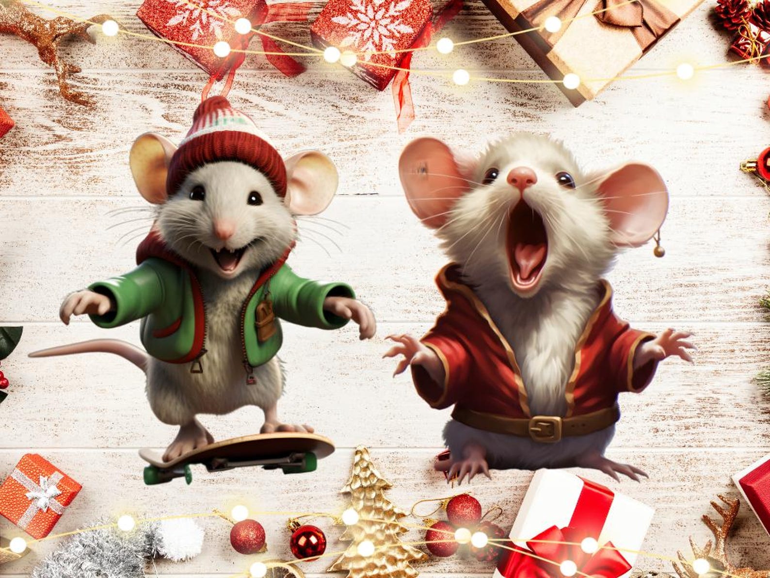 18 Funny Mouse Christmas Clipart,clipart Bundle,christmas Mouse,funny ...