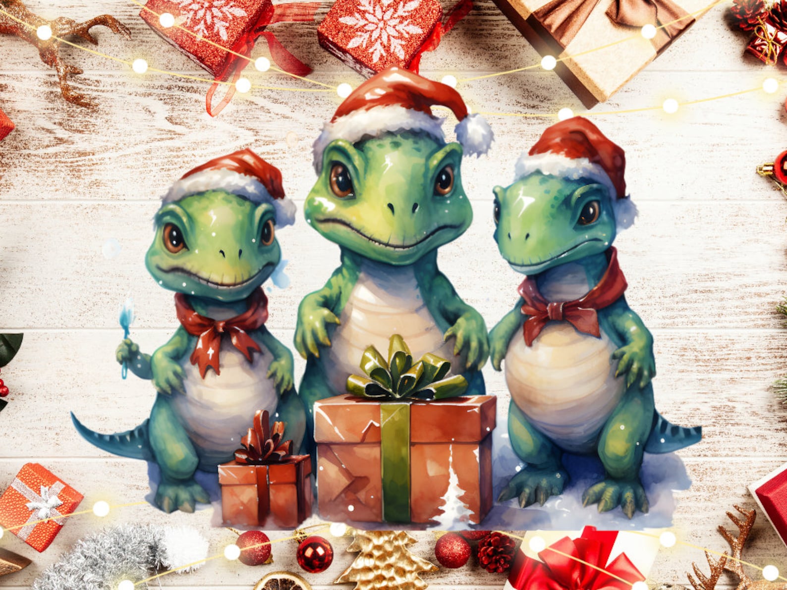 40 Cute Christmas Dinosaurs Clipart Dinosaurs Clipart - Etsy
