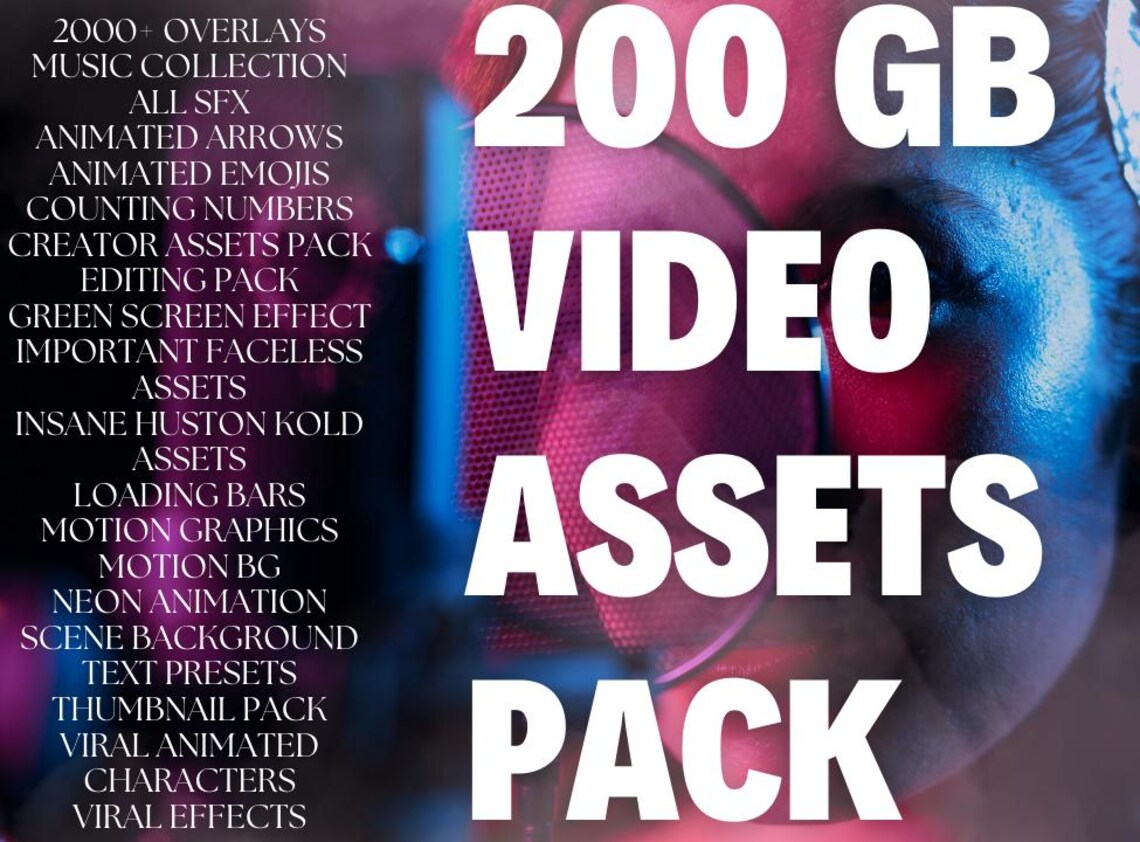 200GB+ Video Editing Pack,editing Bundle,video Editing,after Effects ...