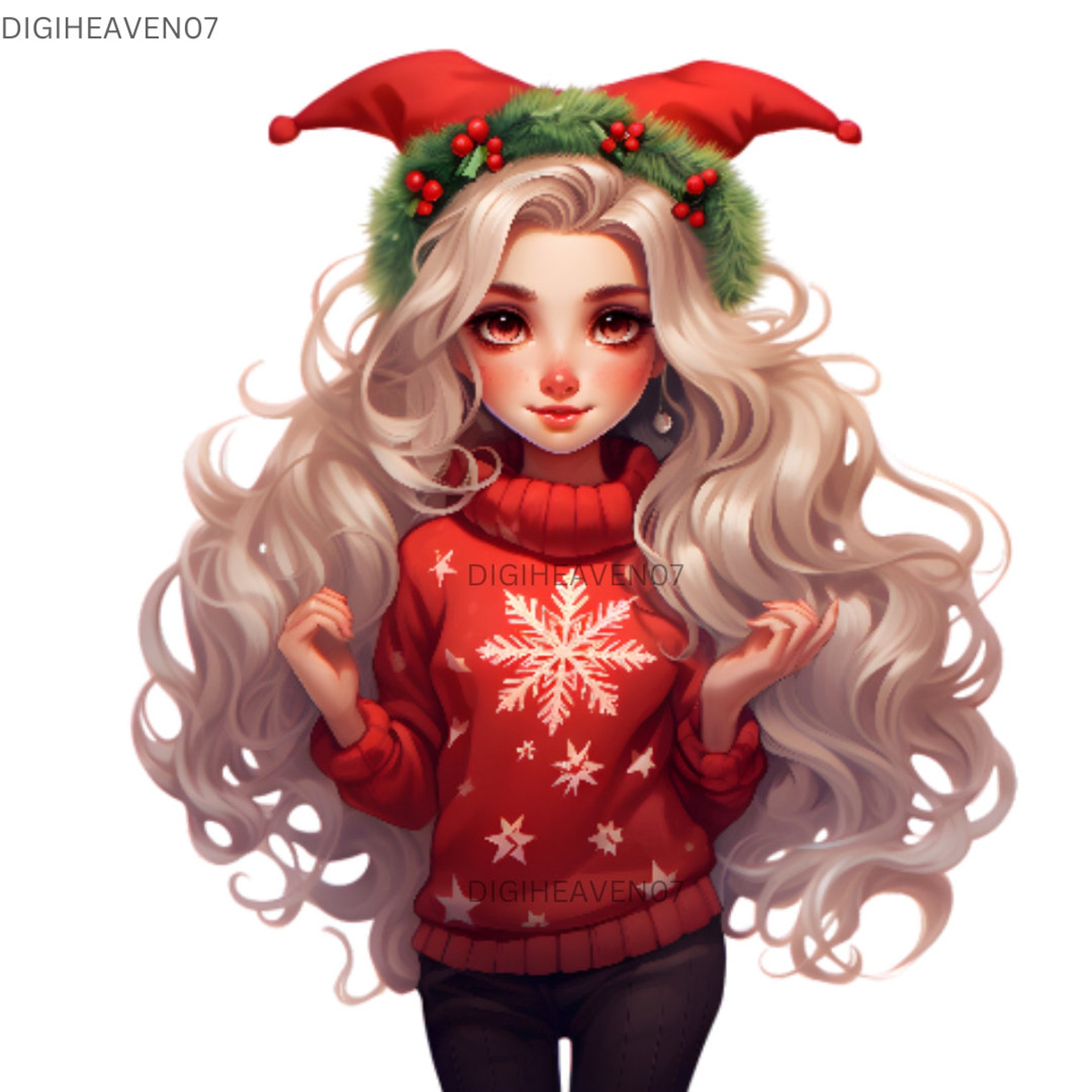 40 Cute Christmas Girl Clipart, Christmas Girl Clipart Bundle,christmas ...