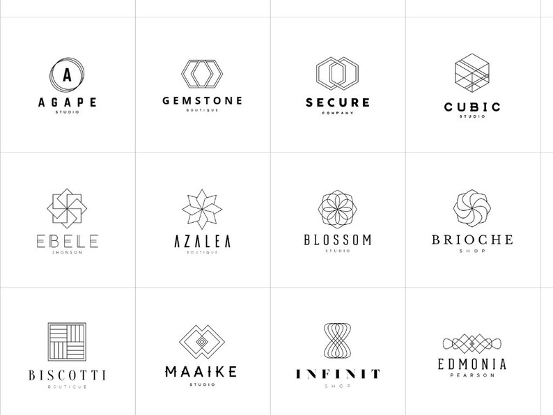 100 Geometric Logo,logos Geometric,premade Logo Design,shop Logo ...