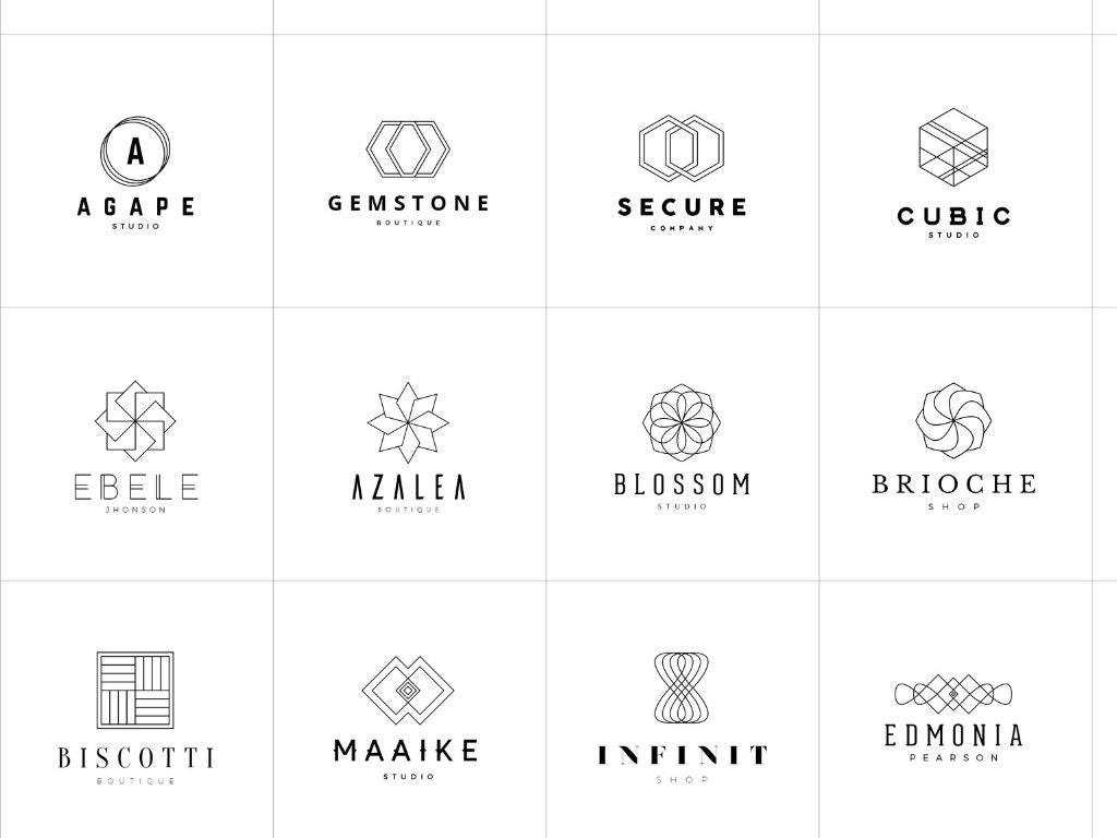 100 Geometric Logo,logos Geometric,premade Logo Design,shop Logo ...