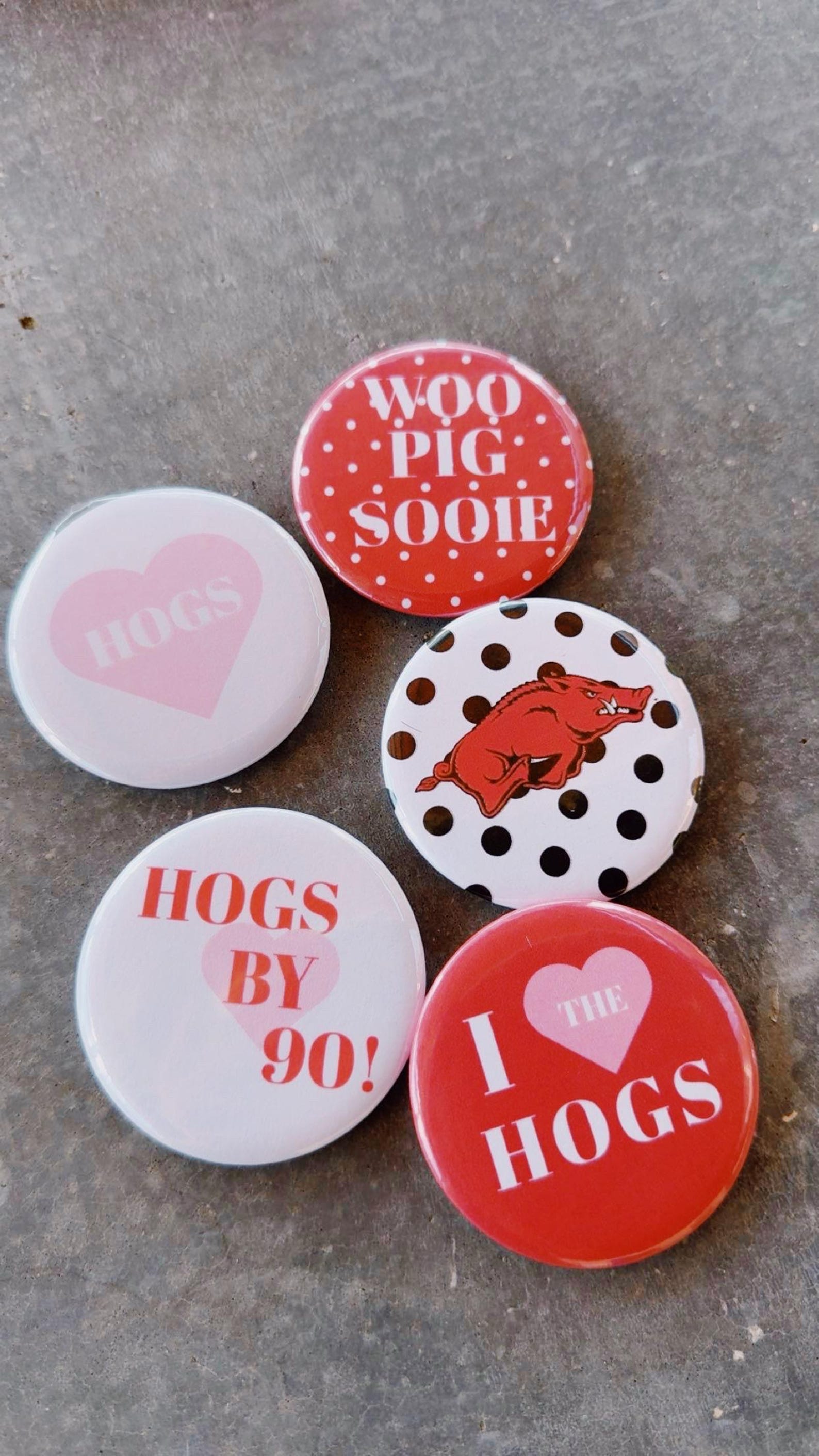Arkansas Buttons, Game Day Set of 5 - Etsy