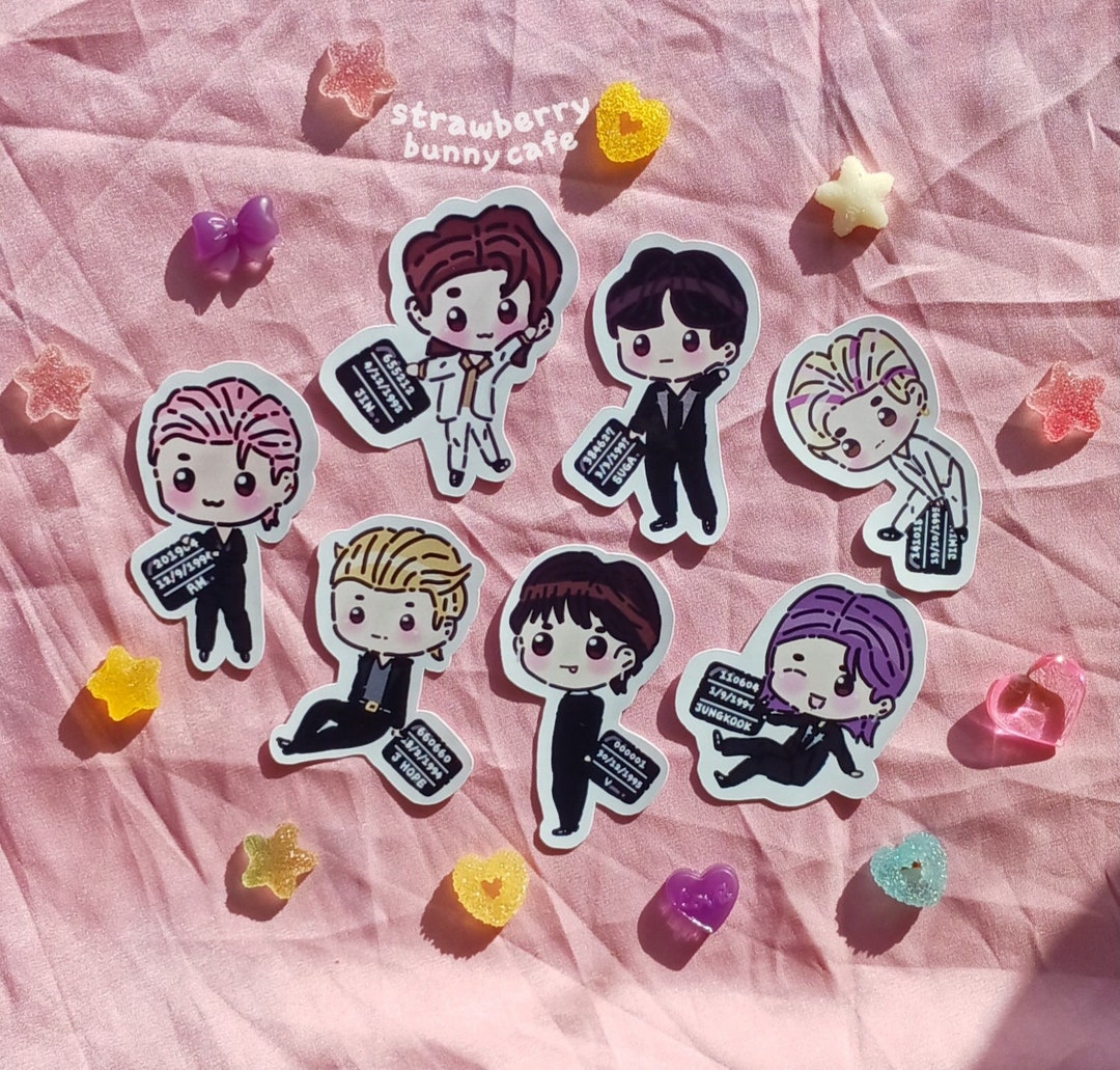 7pc Bts Chibi Stickers Etsy
