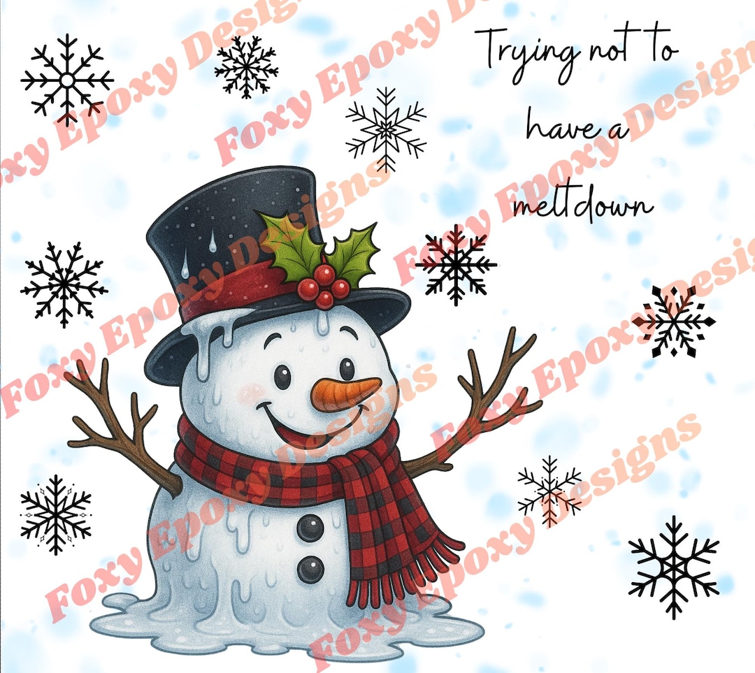 Digital File. Meltdown Snowman. - Etsy