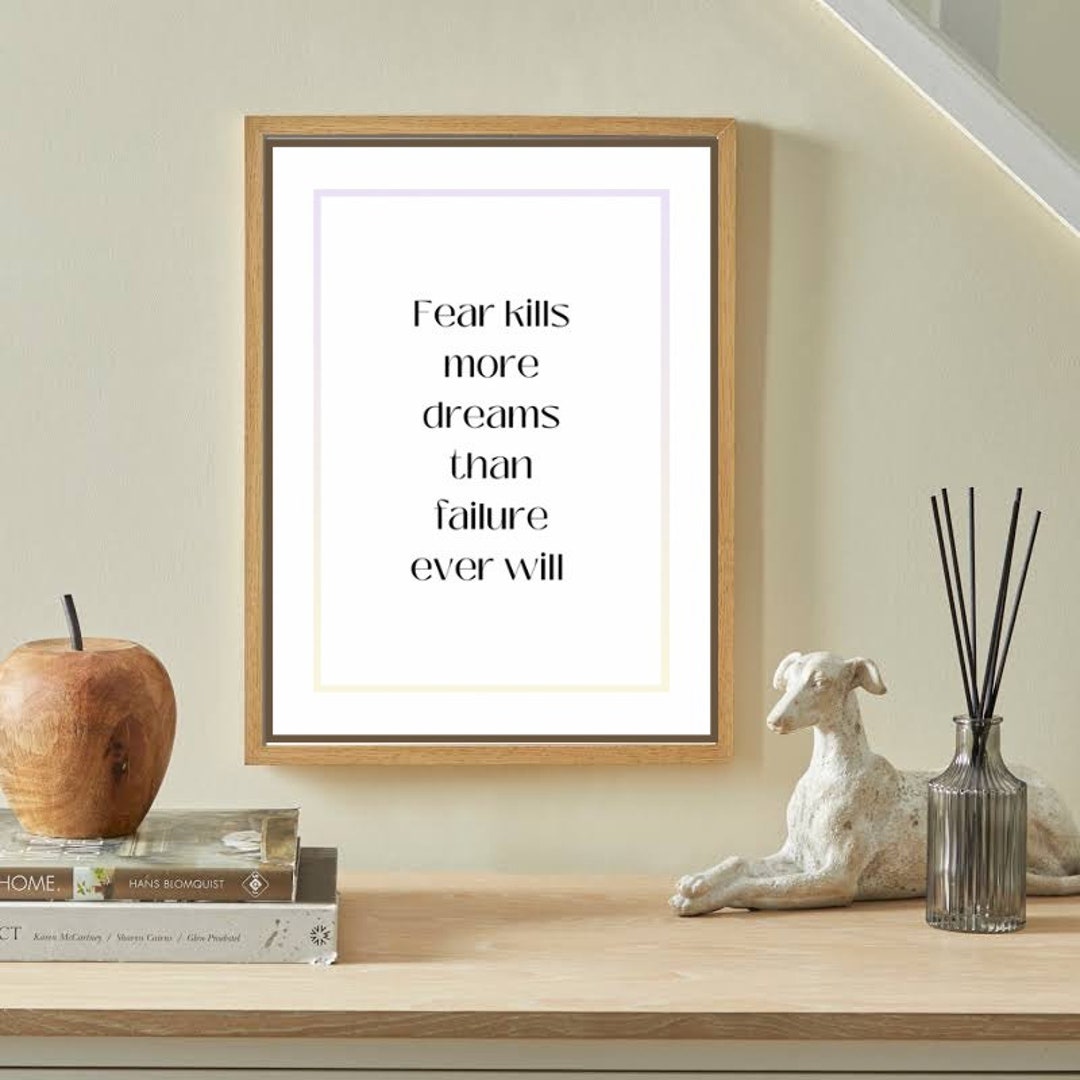 Digital Poster Motivational Poster Printable Poster Fear - Etsy