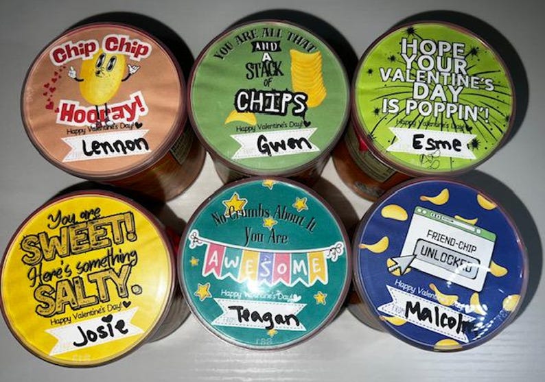 Package- Printable Pringles Chips Valentine’s Day Labels Fun and Easy ...