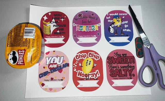 Printable Pringles Chips Valentine’s Day Labels Fun and Easy Classroom ...