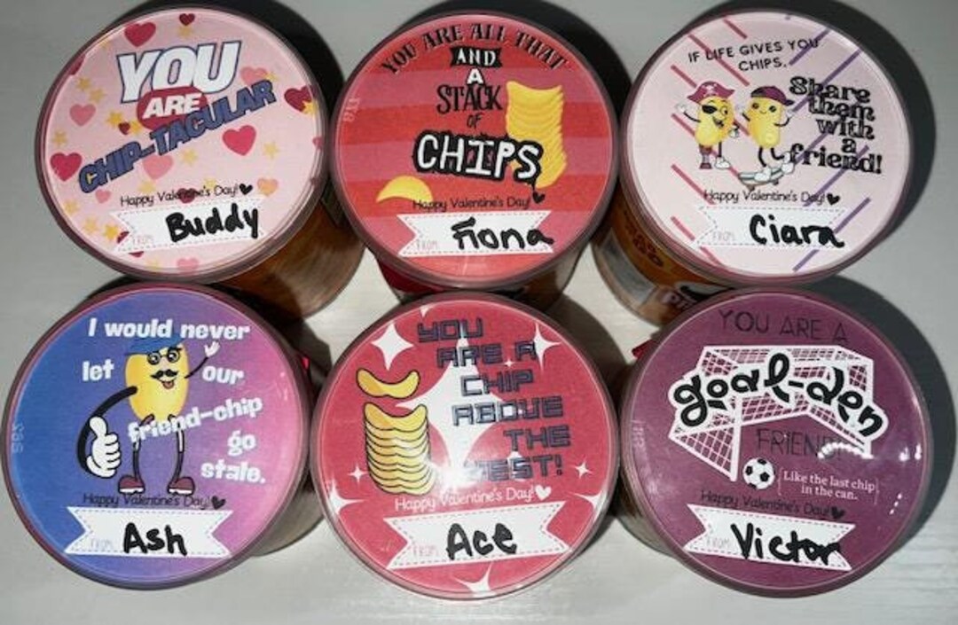 Package- Printable Pringles Chips Valentine’s Day Labels Fun and Easy ...