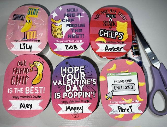 Package- Printable Pringles Chips Valentine’s Day Labels Fun and Easy ...