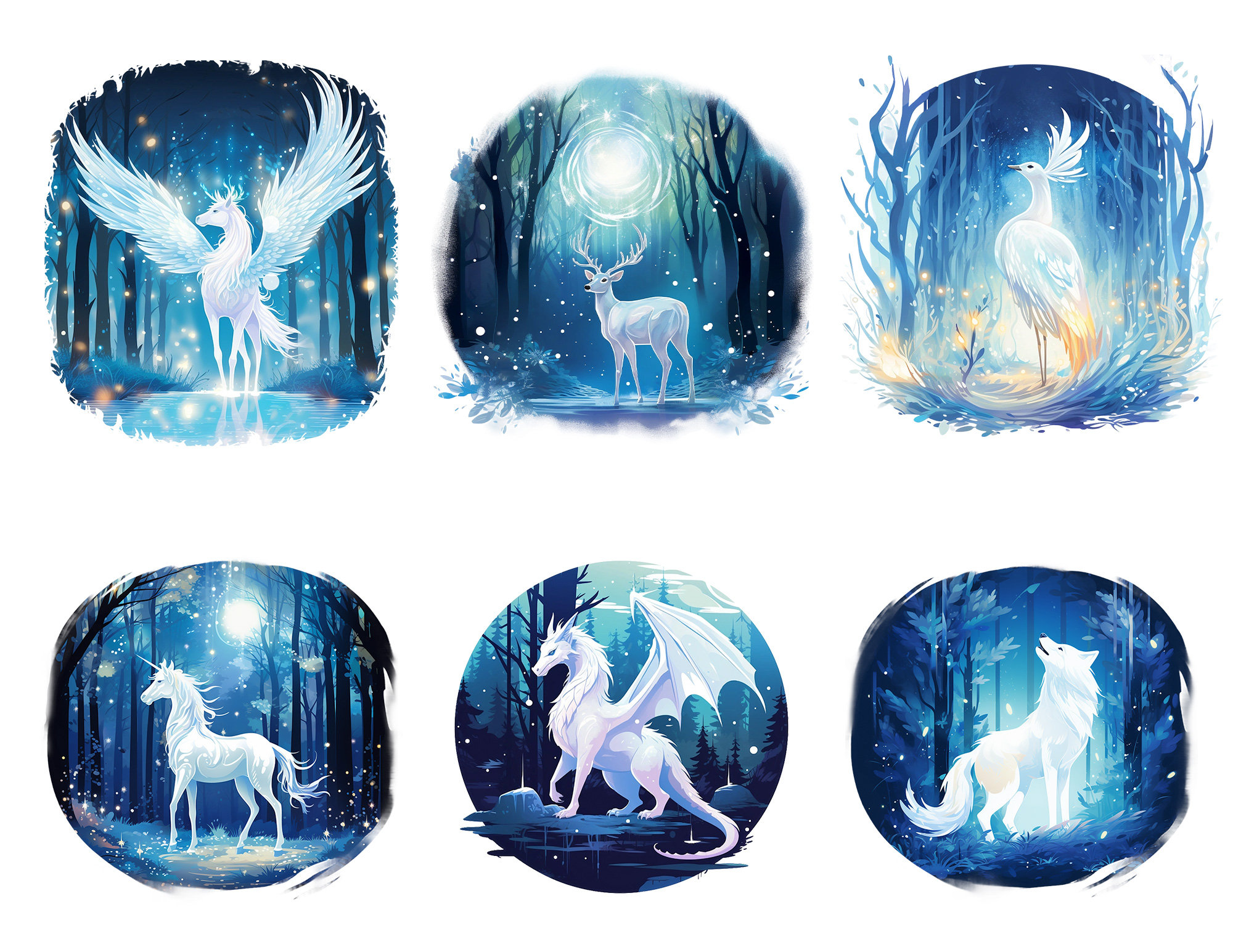 Mystical Spirit Animals Clipart, Fantasy Totem Animals Bundle, Magical ...