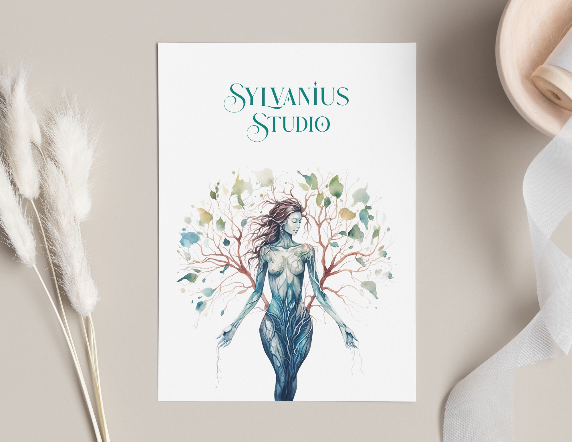 16 Watercolor Tree Spirits Clipart Bundle, Dryads, Forest Fae, Wood ...