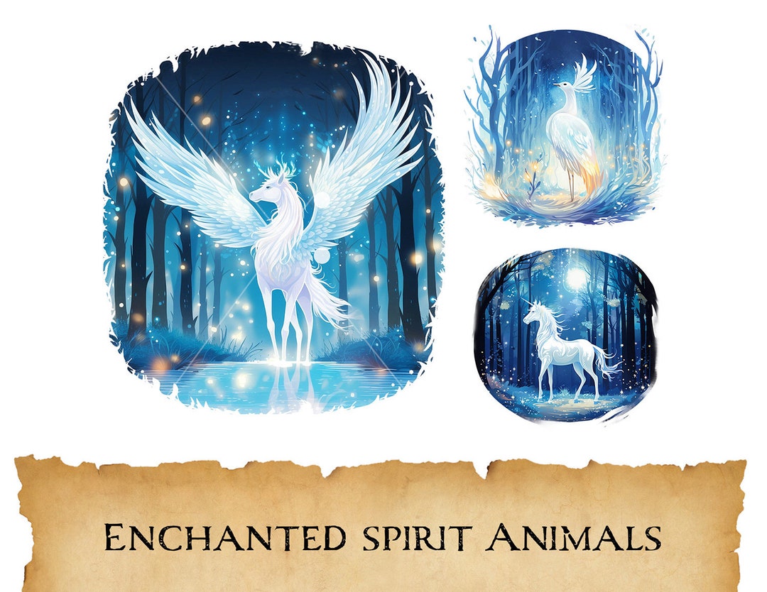 Mystical Spirit Animals Clipart, Fantasy Totem Animals Bundle, Magical ...