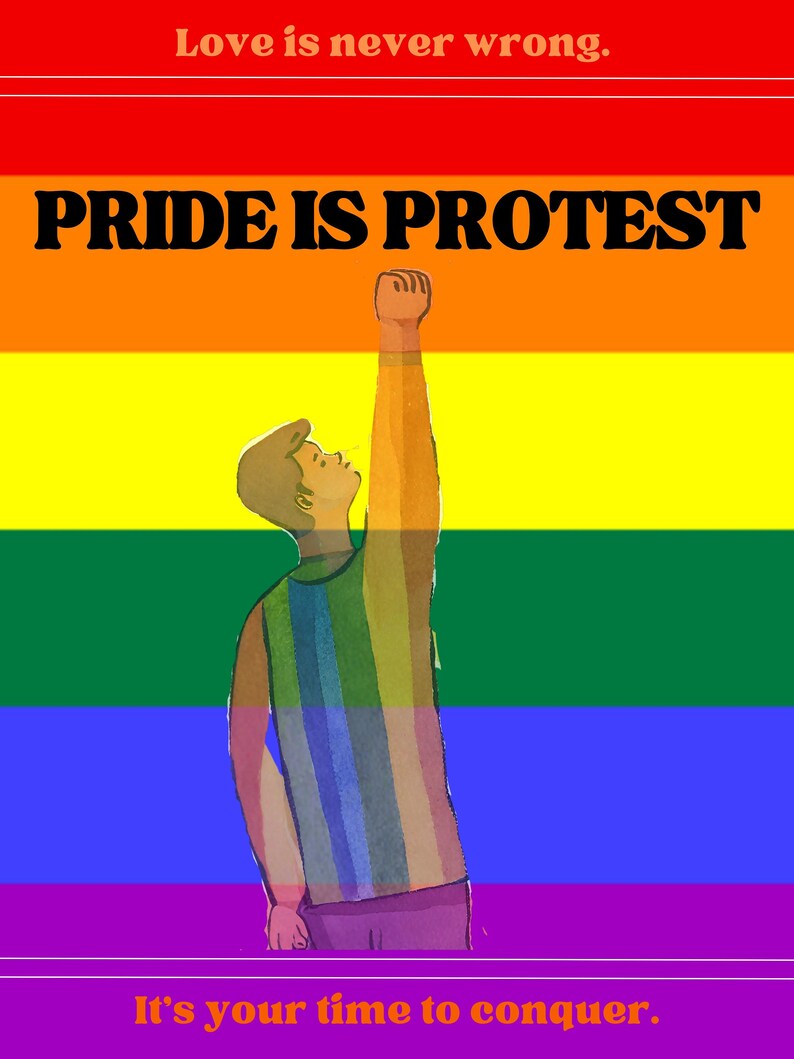 Pride is Protest Poster Queer Aesthetic PRINTABLE Art - Etsy