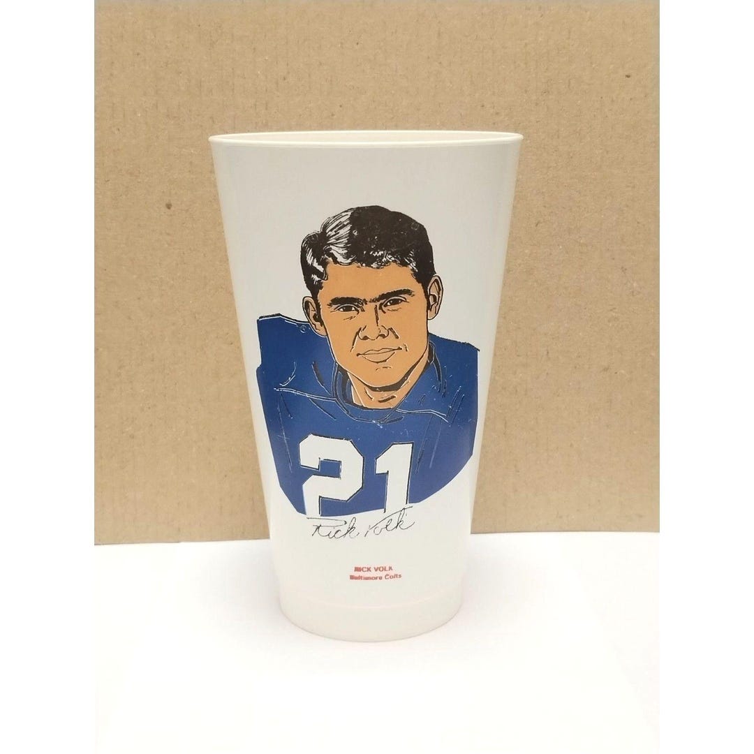 Vintage 1972 Rick Volk 7 Eleven Slurpee Cup Baltimore Colts Safety NFL ...