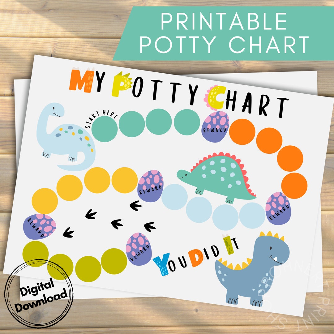 Dinosaur Potty Training Chart, Printable Dino Reward Chart, Kids ...