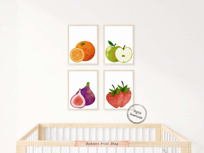 Fruit & Vegetable Set of 10 Posters Kids Room Posters Farmers Market ...