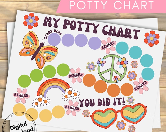 Printable Flower Reward Chart for Girls, Groovy Reward Chart, Pink ...