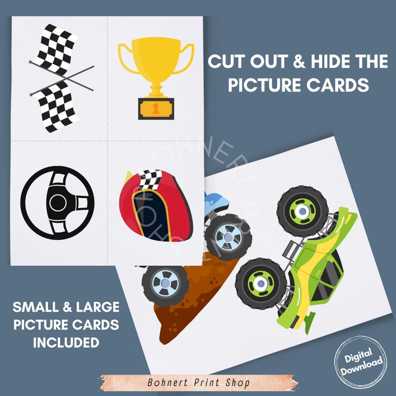 Monster Truck Scavenger Hunt - Interactive Party Game for Kids, Indoor ...