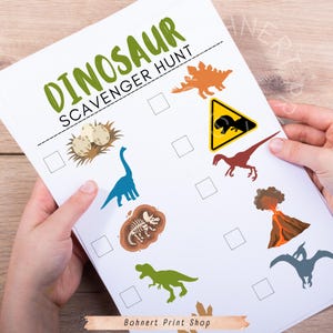 Dinosaur Scavenger Hunt Printable: Fun Indoor Game for Kids, Perfect ...