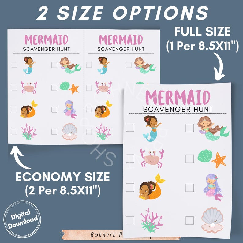 Mermaid Scavenger Hunt Printable: Fun Indoor Game for Kids, Perfect for ...