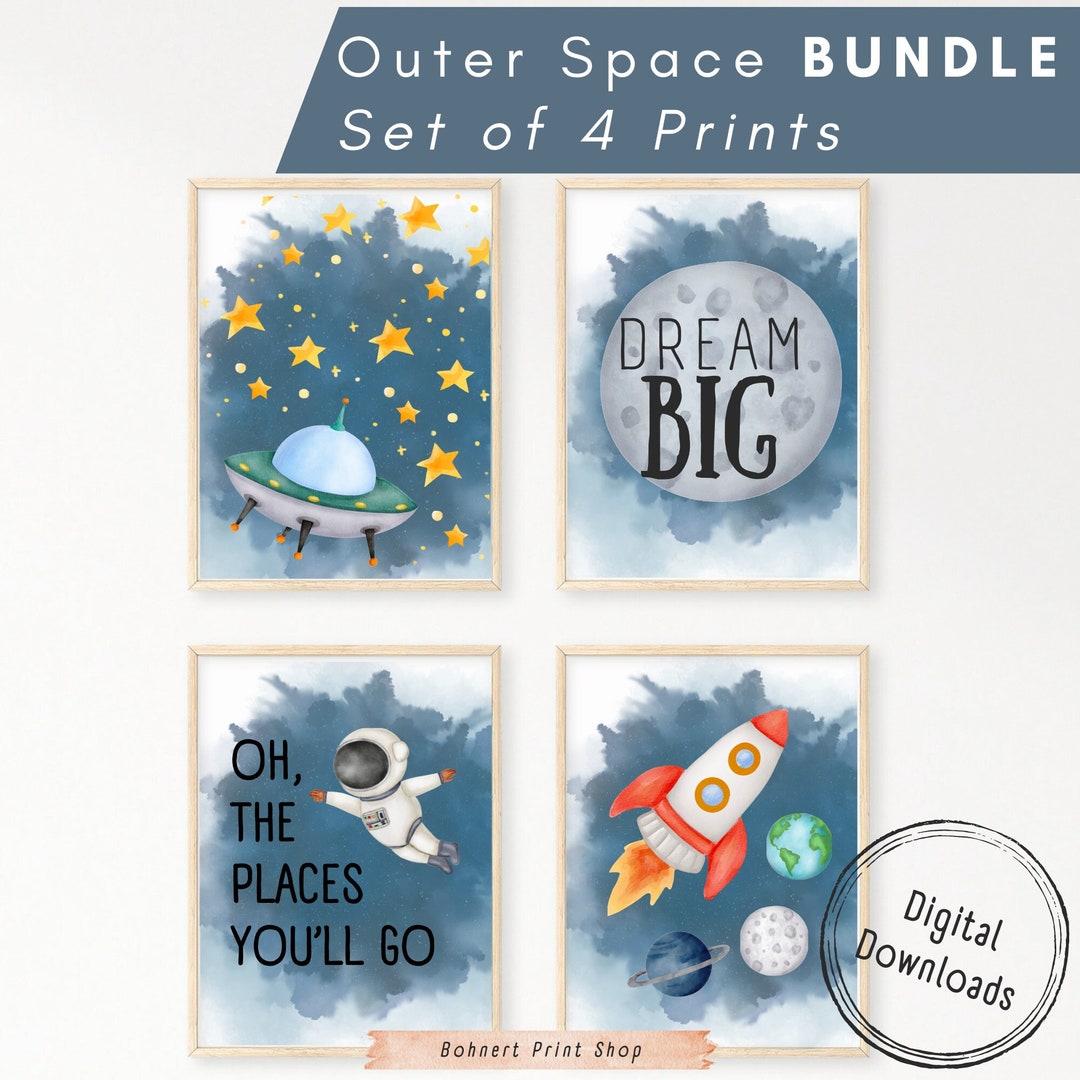 Oh, the Places You'll Go - Outer Space Posters, Astronaut Nursery Wall ...