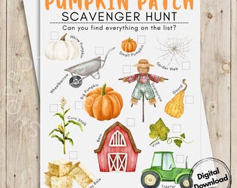 Printable Fall Scavenger Hunt, Outdoor Treasure Hunt, Autumn Activity ...