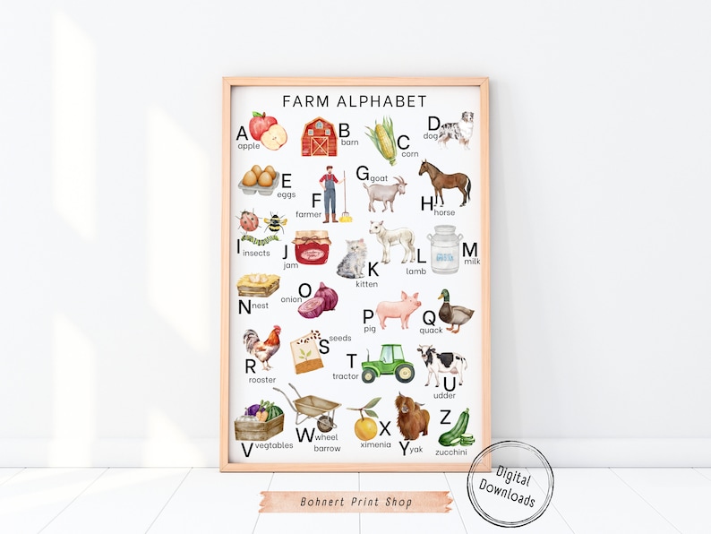 Farm Theme Nursery Bundle of 6 Prints | Kids Farm Theme Posters | Farm ...
