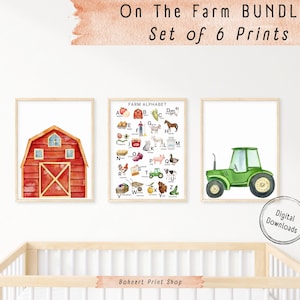 Farm Theme Nursery Bundle of 6 Prints | Kids Farm Theme Posters | Farm ...