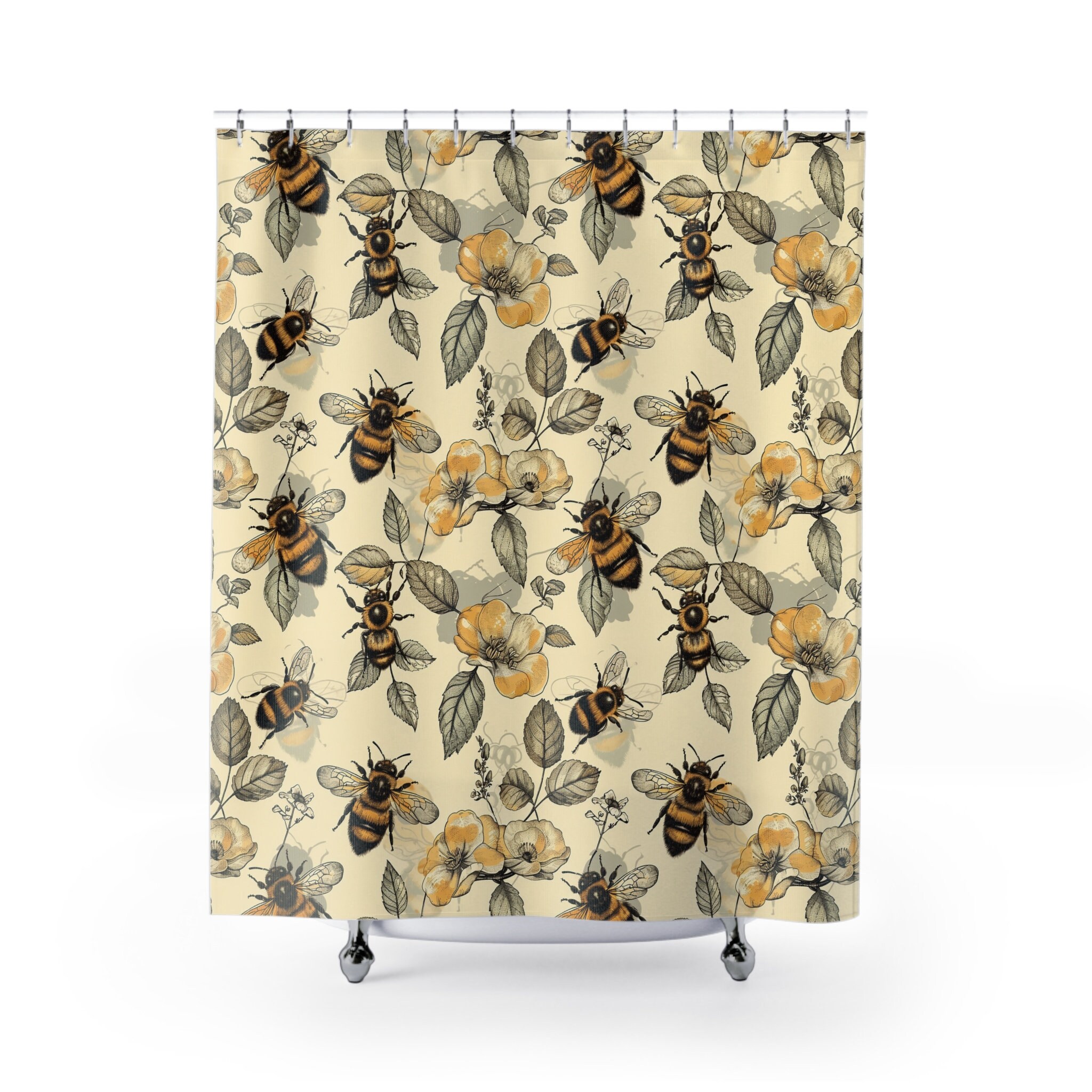 Bee Lover's Shower Curtain for Bathroom, Whimsical Bathroom Decor, Bee ...