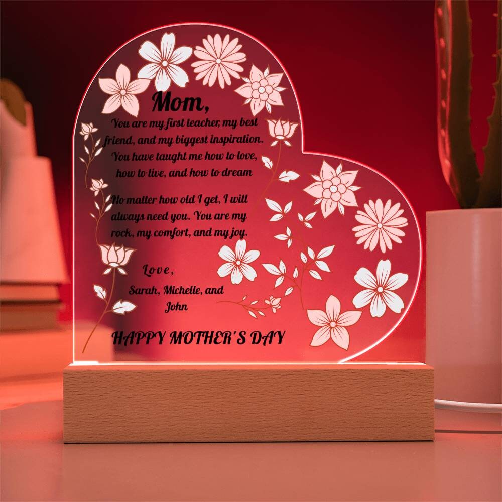 Personalized Heart Plaque for Mother's Day, Gift for Mom, Custom Gift ...
