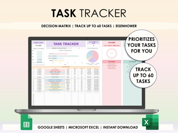 Task Tracker Spreadsheet Google Sheets to Do List Planner Spreadsheet ...