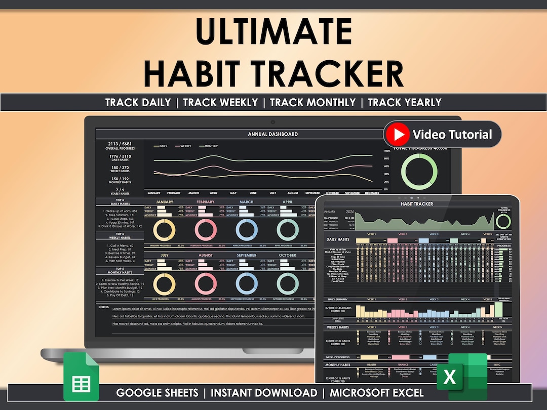 Habit Tracker Daily Routine Planner Weekly Monthly Habit Tracking ...