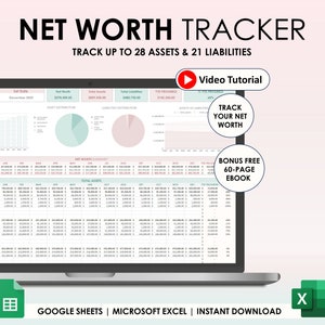 Net Worth Tracker Google Sheets Excel Spreadsheet Net Worth Calculator ...