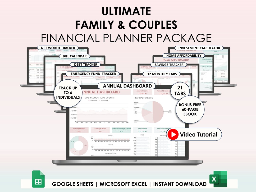 Family Budget Planner Couples Budget Spreadsheet Excel Google Sheets ...