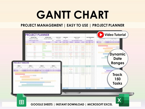 Project Tracker Project Management Template Google Sheets Excel ...