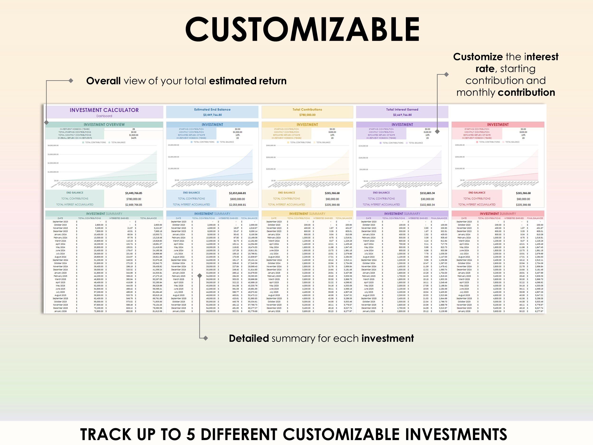Investment Tracker Google Sheets Excel Spreadsheet Investment Tracker ...