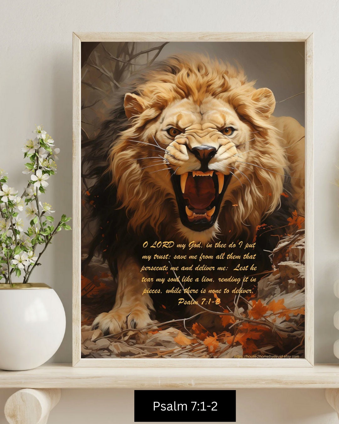 AI Generated Image of Psalm 7:1-2, Digital Print, Digital Art, Wall Art ...