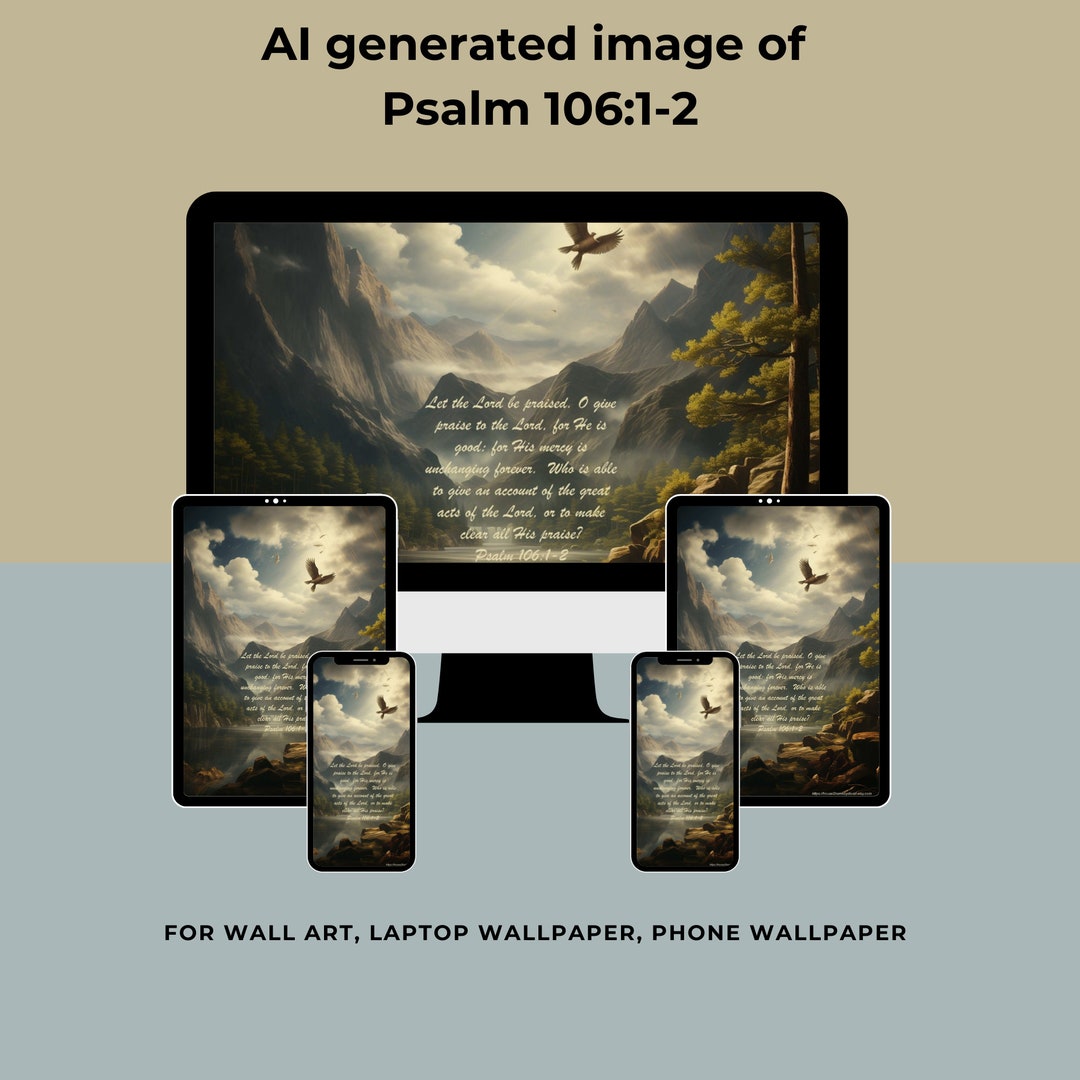 AI Generated Image of Psalm 106:1-2, Digital Print, Digital Art, Wall ...