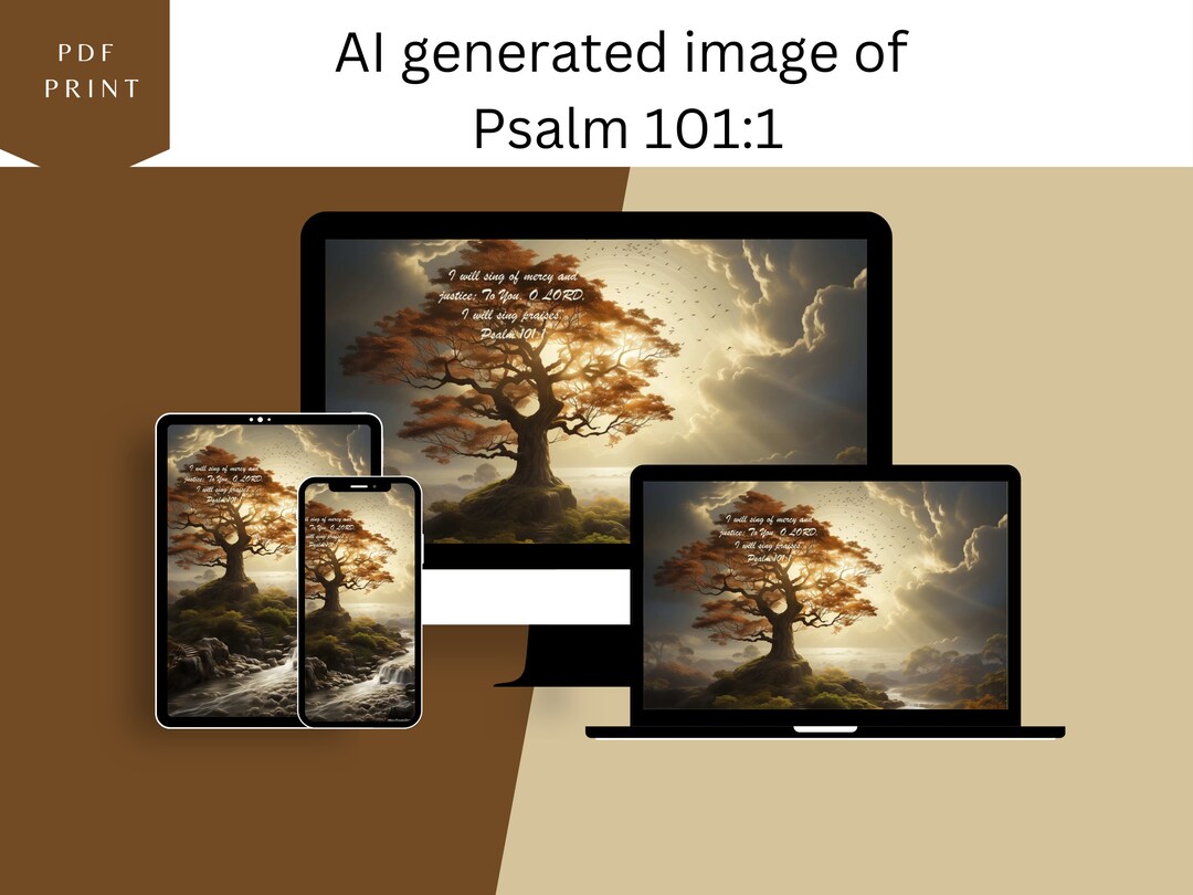 AI Generated Image of Psalm 101:1, Digital Print, Digital Art, Wall Art ...