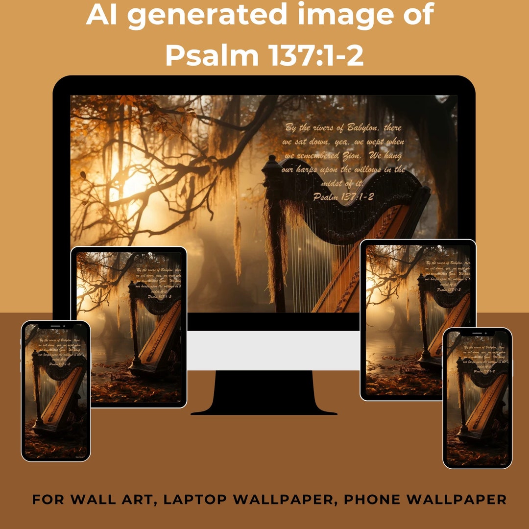 AI Generated Image of Psalm 137:1-2, Digital Print, Digital Art, Wall ...