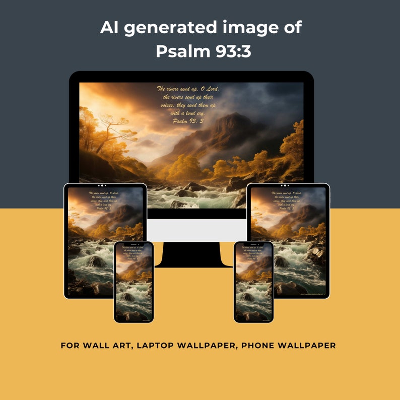 AI Generated Image of Psalm 93:3, Bible Quote, Jesus Art, Jesus Artwork ...