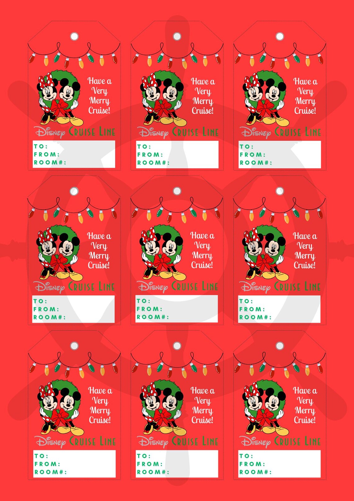 Disney Cruise Line Christmas Fish Extender Gift Tags - Digital Download ...