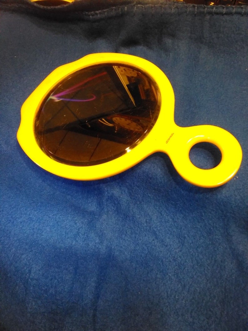 Antique Late 1800s Handheld Faux Pyralin Ivor-tone Round Full Sized ...