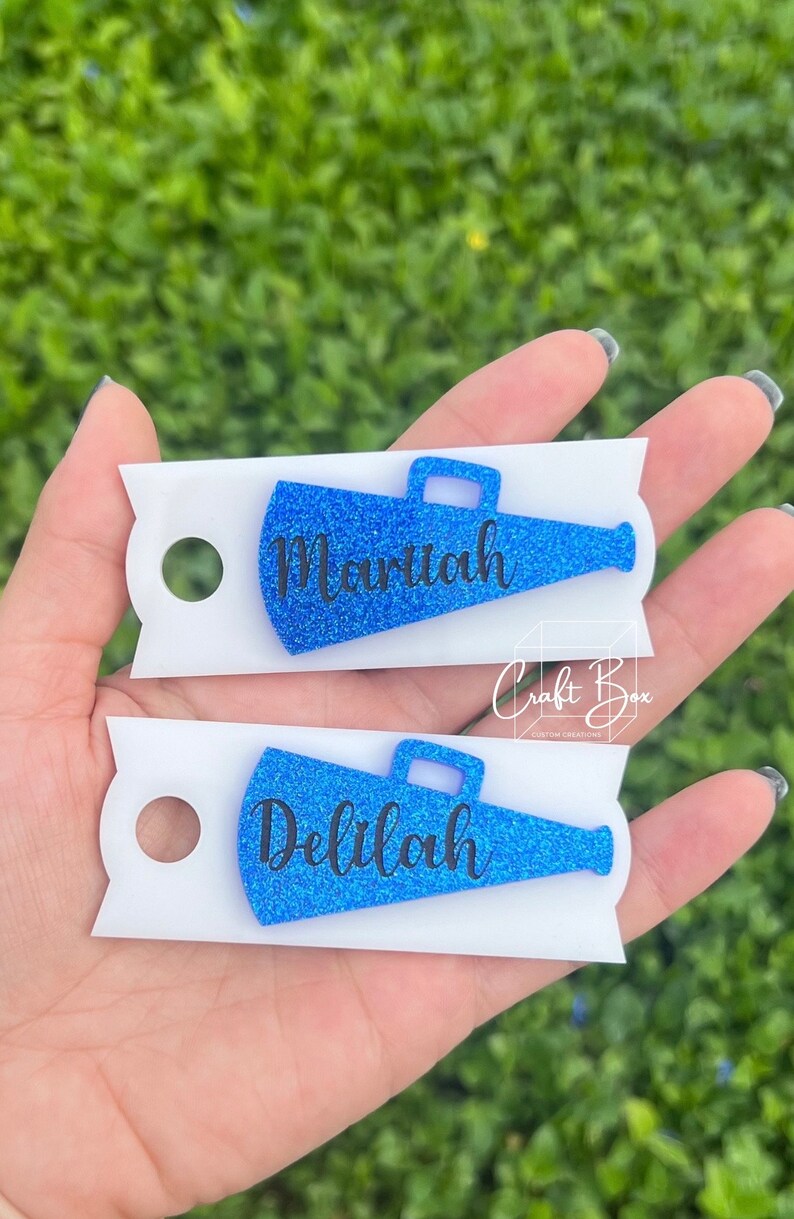 Personalized Cheer Acrylic Tumbler Topper Name Tag, Tumbler Lid ...