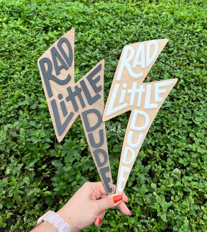 Rad Little Dude Lightning Bolt Sign: Nursery Decor - Etsy