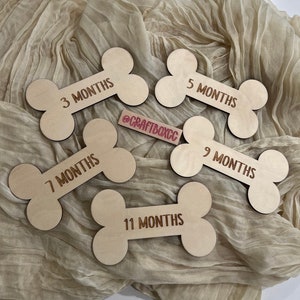 Dog Milestones Wooden Markers, Pet Keepsake, Social Media Photo Prop ...